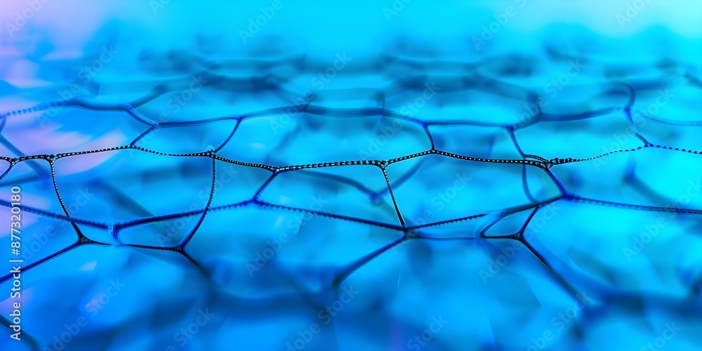 Blue geodesic structure with delicate black lines resembling a social ...