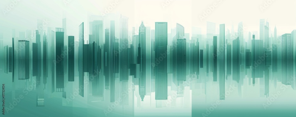 Abstract Vector Illustration, Futuristic green Urban city Landscape ...