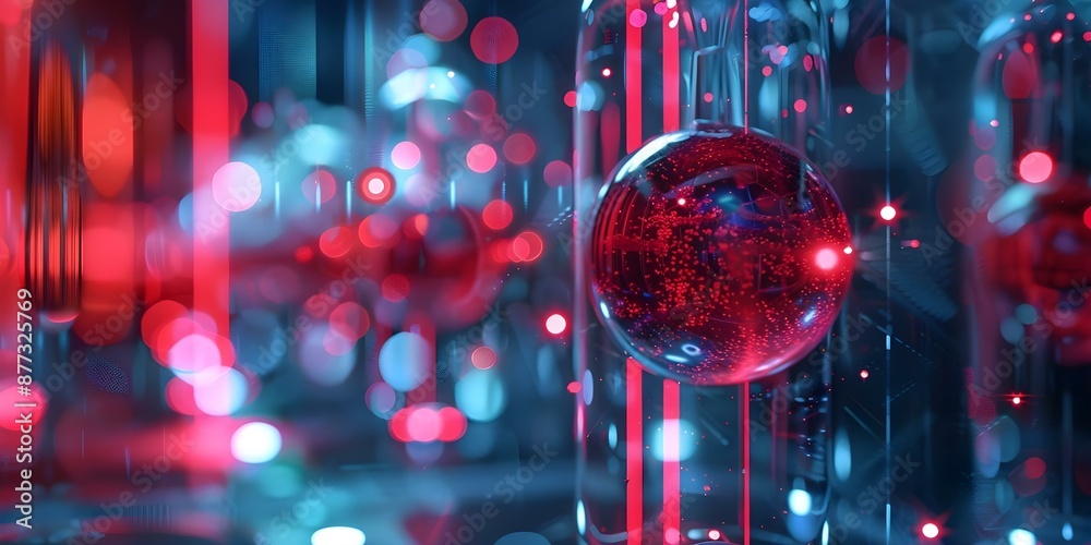 Vivid 3D illustration showing electrolysis process in chemical cell. Concept Chemical Cell ...