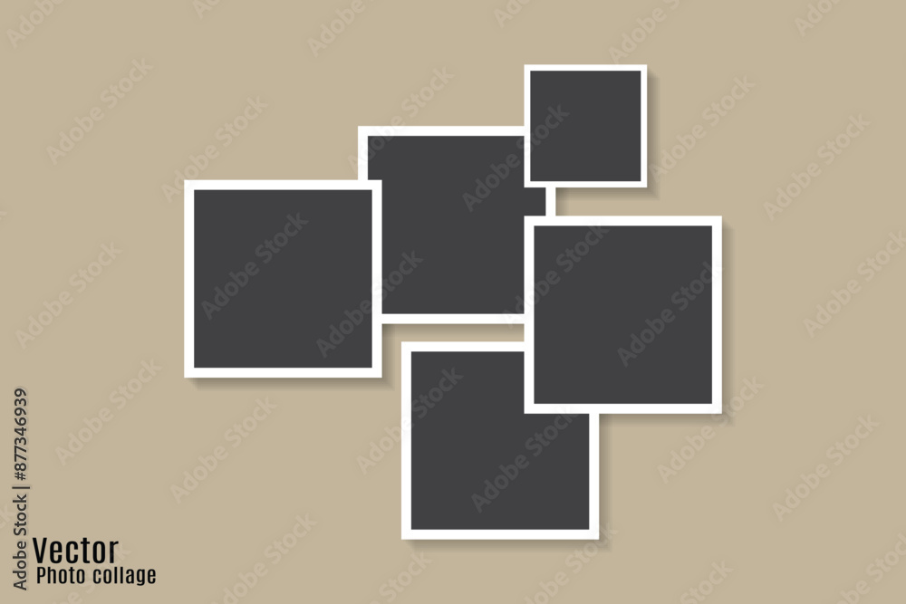 Five photo collage template vector illustration Stock Vector | Adobe Stock