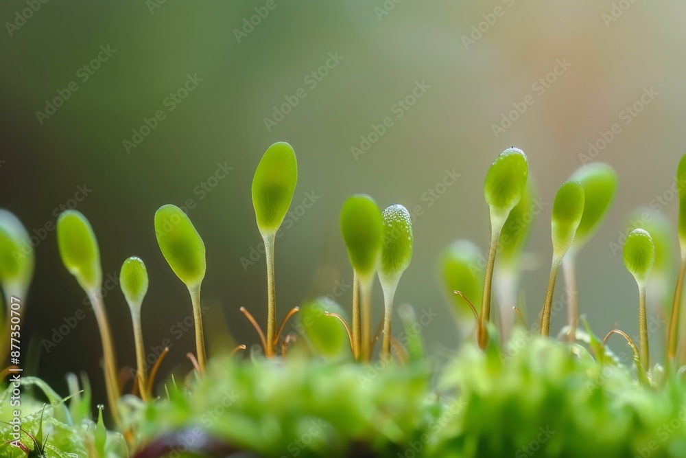 Moss Spores: Showcase the reproductive structures of moss. Stock Photo ...
