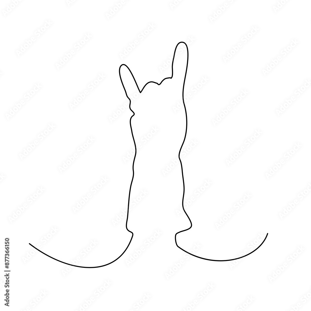 Continuous Thin Line Hands in Protective Rubber Gloves, Gloved Hand ...