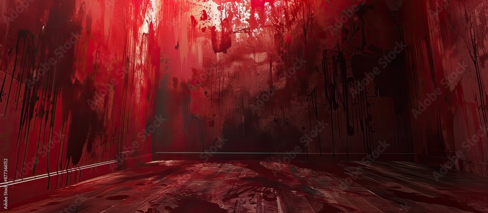 Sinister and unsettling setting with a red background featuring grimy ...