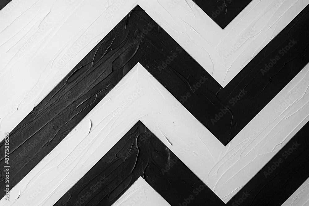 Abstract black and white chevron pattern background, with space for ...