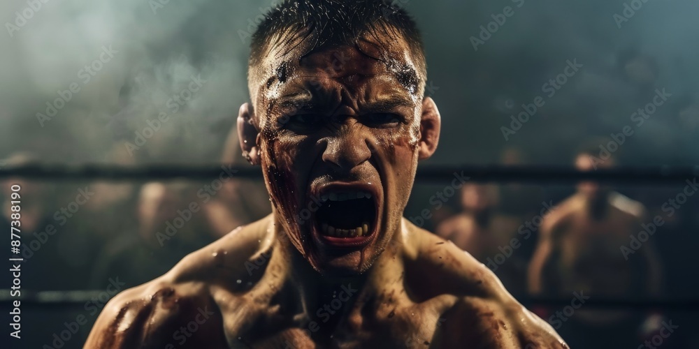High-Definition AI-Generated Wallpaper of a Determined MMA Fighter with ...