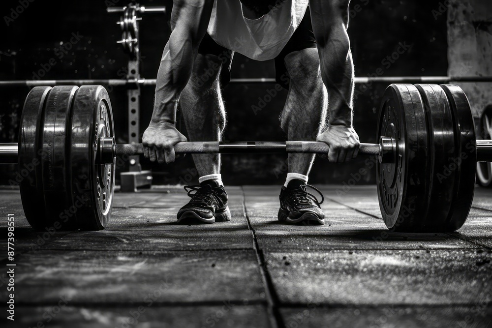 Person engaging in a deadlift, with proper form and weights, intensity ...