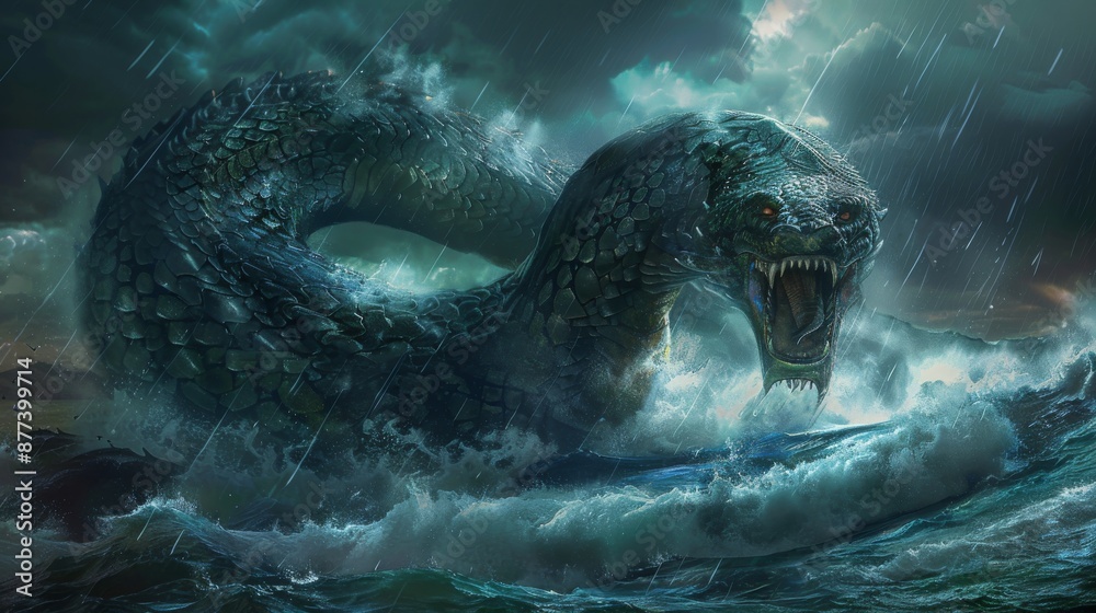 Stunning and Detailed Illustration of Jormungandr, the Mythical World ...