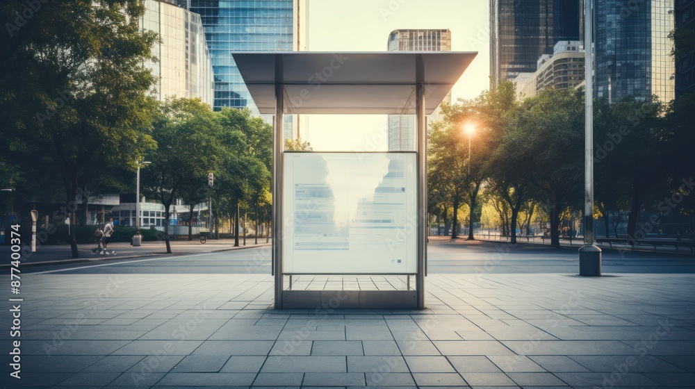 billboard or blank poster, blank white mast banner mockup, front view ...