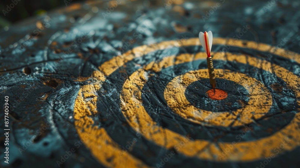 set goals for work. dart aiming at the target center business. goal ...