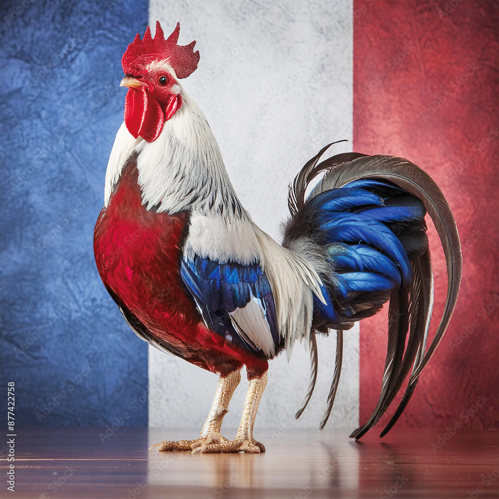 coq, bleu blanc rouge , oiseau, ferme, animal, coquelet, volaille ...