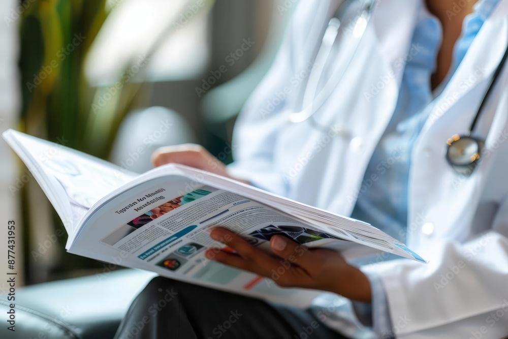 Person reading a pamphlet or booklet about anemia with informative ...