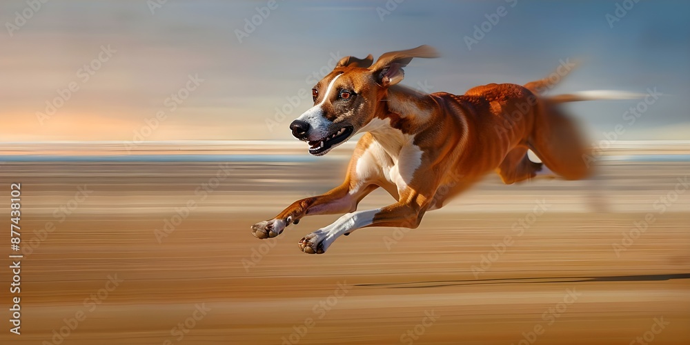 Capturing the Speed of a Greyhound A Painting of a Sprinting Dog on the ...
