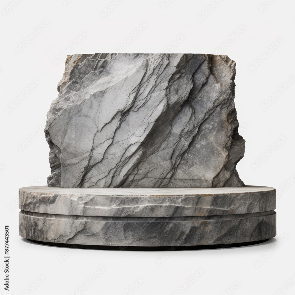 Stacked stone platforms in different styles and textures. Stock ...