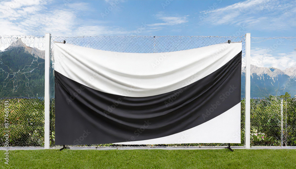 layered fabric banner mockup vinyl banners printing grommet mockup ...