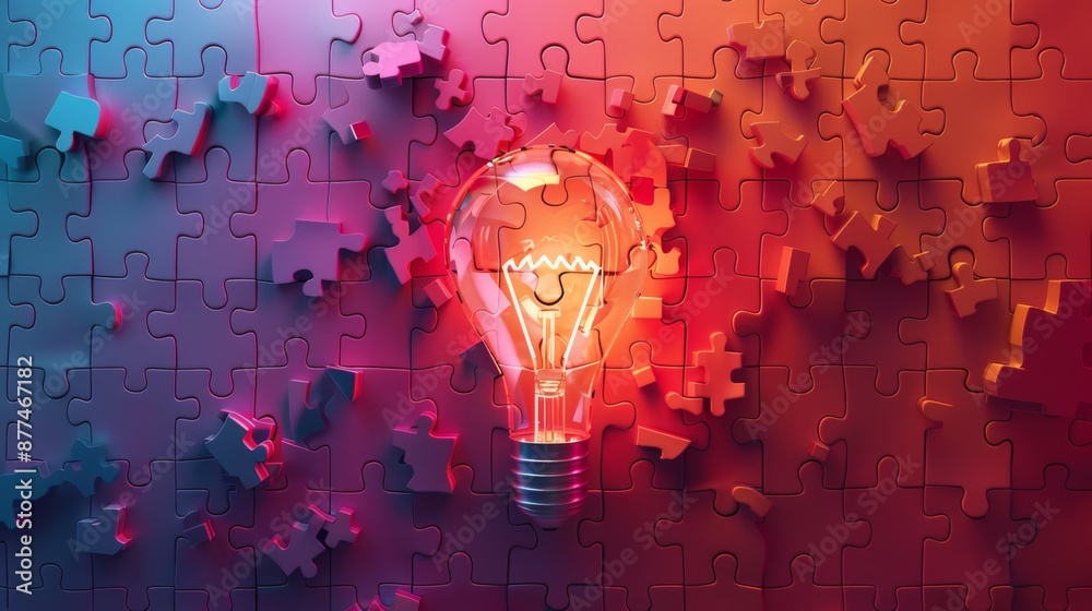 innovative problem-solving, innovative banner design featuring puzzle ...