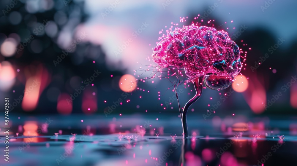 An artistic interpretation of the symbiotic relationship between the human mind and artificial ...