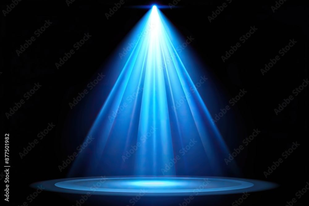 Isolated blue spotlight effect on black background Light show Light ...
