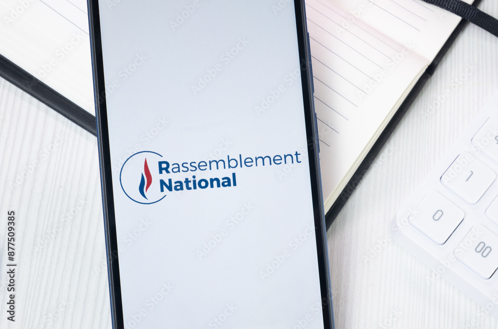 New York, USA - 30 June 2024: Le Rassemblement National Logo or Icon on ...