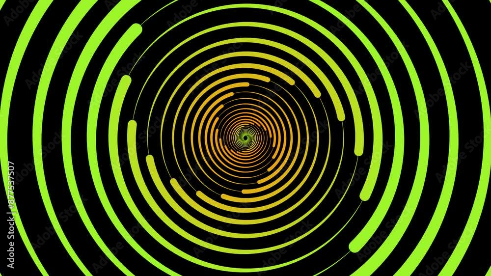 Spiral as circle rotate. Video radial optical illusion. Hypnotic ...