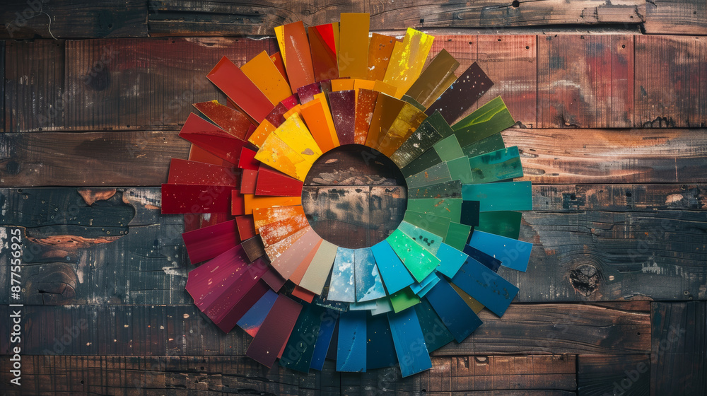 Color Samples: Arrange paint chips or fabric swatches in a circular ...