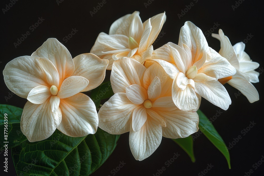 Stephanotis flower showcases its bright, starry petals fanning out ...