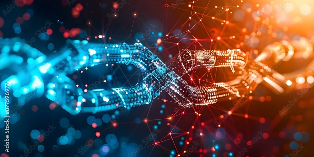 Blockchain network with secure connections splitcomplementary color ...