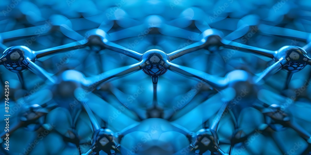 Blue geodesic structure with delicate black lines resembling a social ...