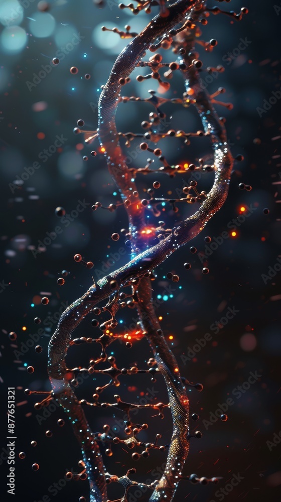 Generate a vivid and detailed image of the genetic code as it exists ...