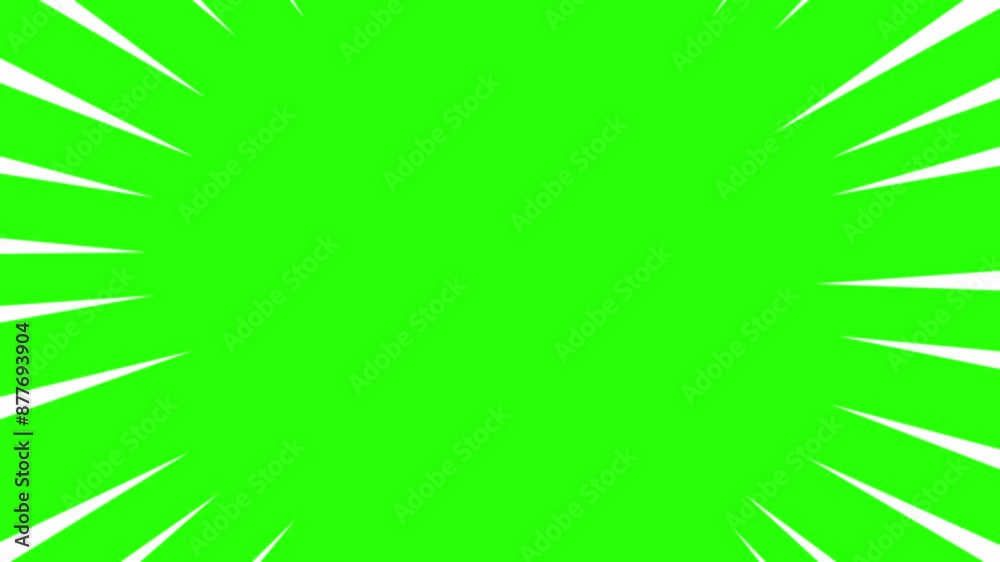 Anime speed line effect loop animation on green screen. Cartoon dynamic ...