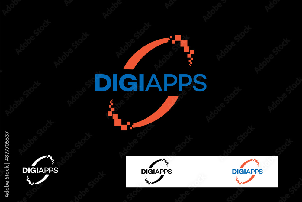 Digi apps digital pixel logo design vector reality free image editable ...
