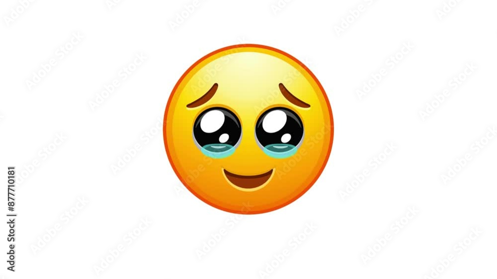 Vidéo Stock Crying and sad face emoji animation on green screen. Crying ...