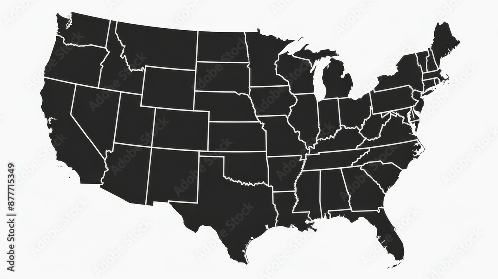 This image features a black silhouette map highlighting the borders and ...