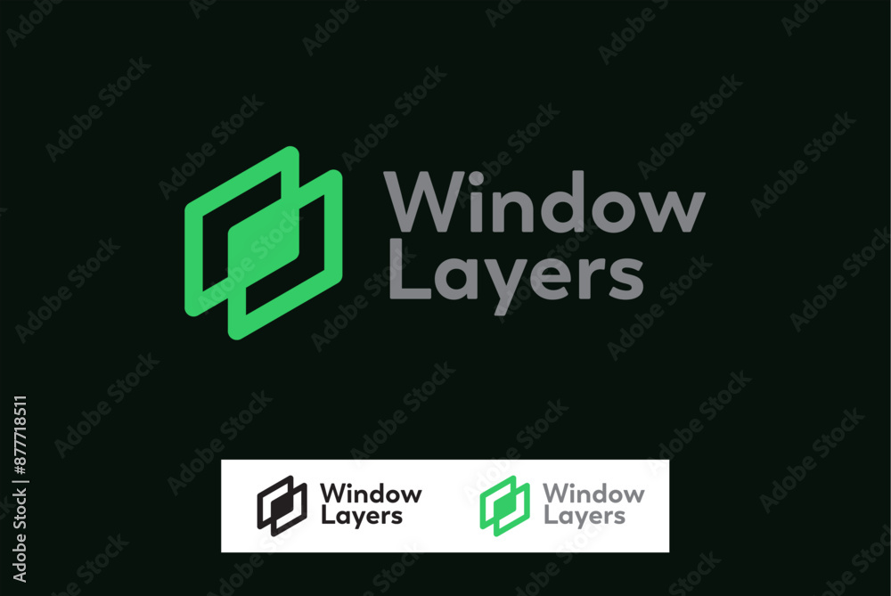 Windows layers technology logo design vector image editable Stock Vector | Adobe Stock