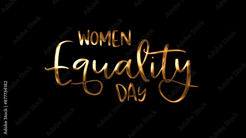 Animated lettering Women Equality Day on a checkered background ...