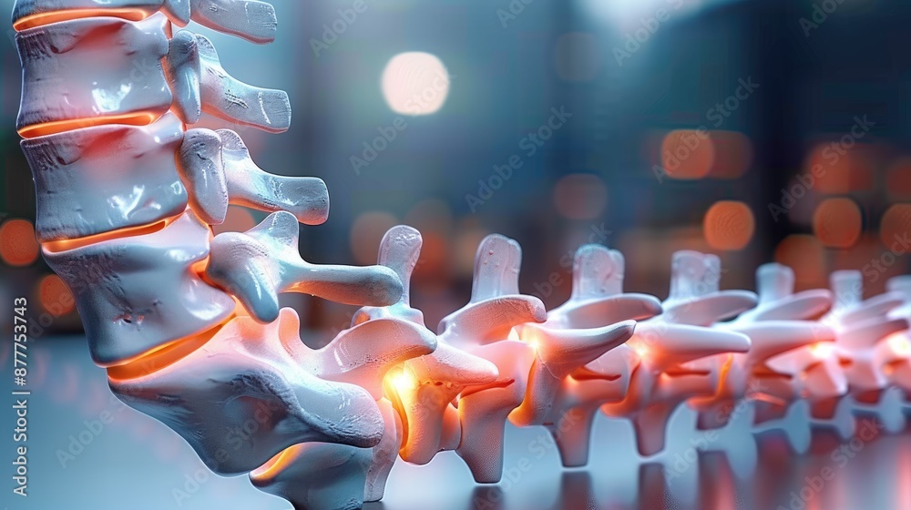 Anatomical image : visual of spine, intricate structure and alignment ...