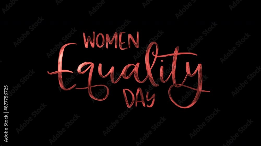 Animated lettering Women Equality Day on a checkered background ...