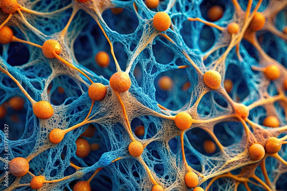 ภาพประกอบสต็อก Microscopic structure fibrous connective tissue ...