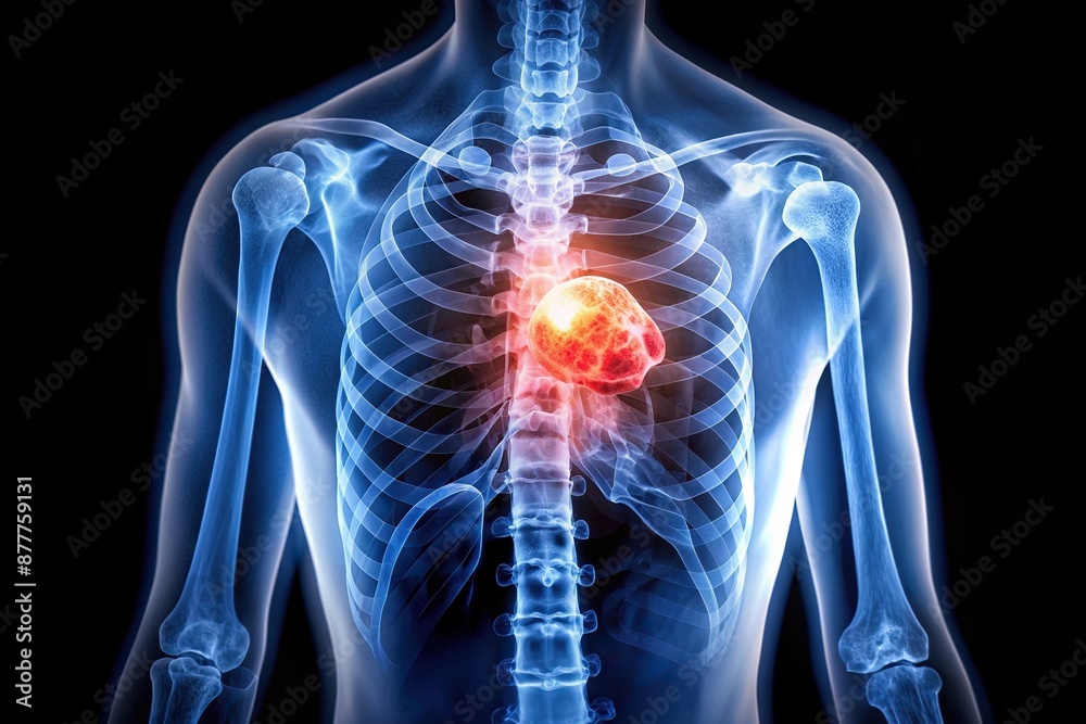 High resolution X ray showing a lytic lesion in the bone indicative of ...