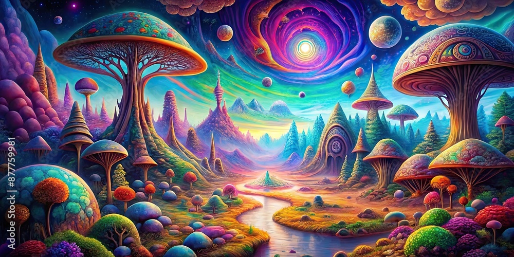 Exploring Surreal Psychedelic Landscapes A Trippy DMT LSD and ...