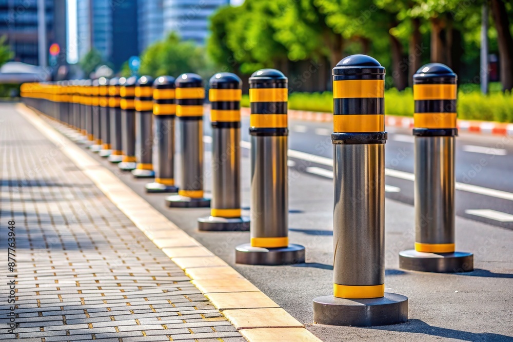 bollards can be retracted into the roadway to allow traffic, bollards, retracted, into Stock ...