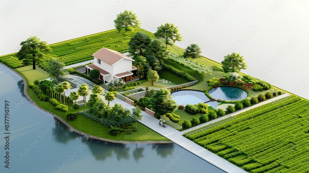 Civil engineering layout for a rural community development with ...