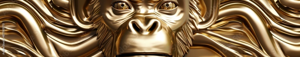 Elegant Golden AI-Generated 3D Monkey Wallpaper: A Luxurious Digital ...