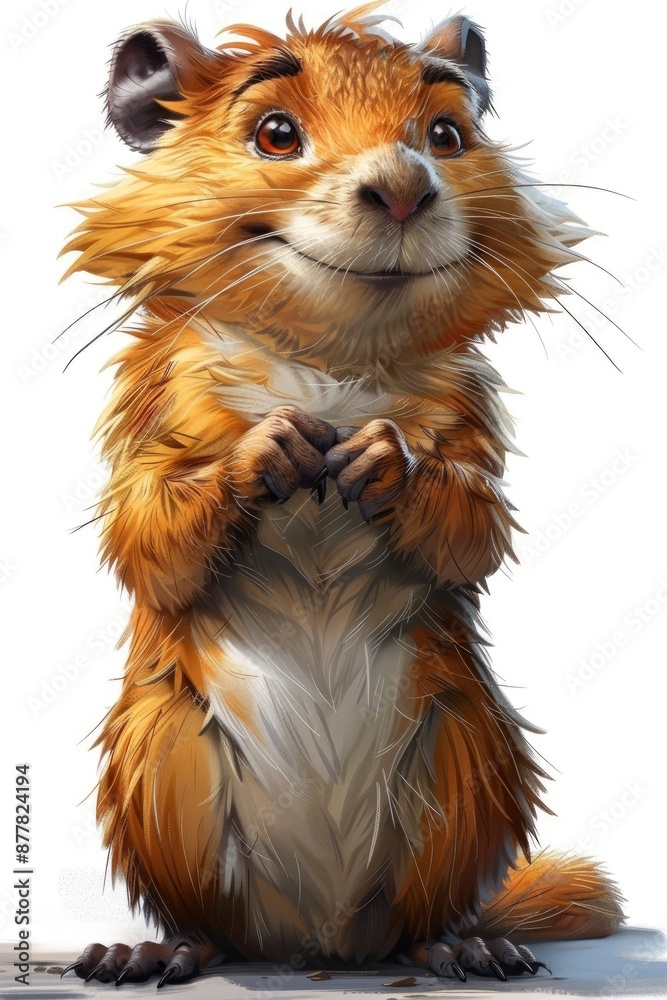 Cute smiling platypus, digital, playful cartoonish, caricature-like ...