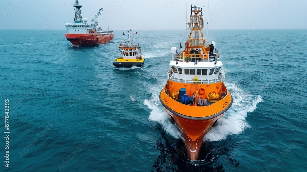 Fleet of Offshore Support Vessels. Fleet of offshore support vessels ...
