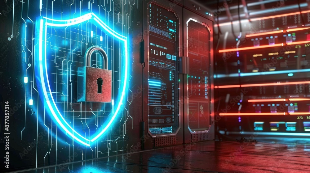 Wallpaper Illustration and background of cyber security data protection ...