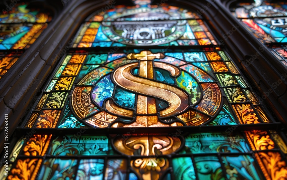 Generative AI of Dollar Sign in Stained Glass Artwork: Reflecting on ...