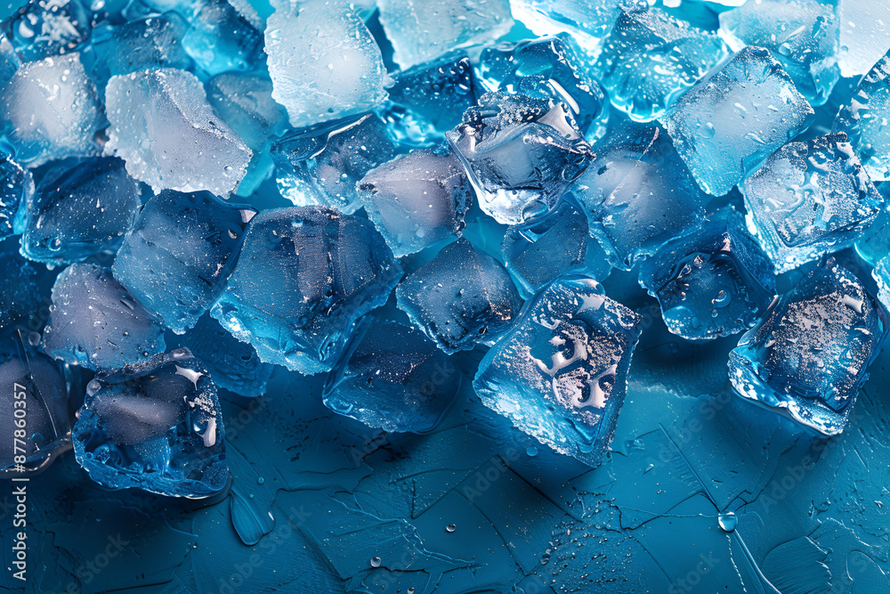 Abstract ice texture Blue background Traces of ice skating blades ...