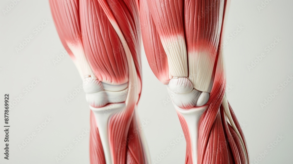Detailed anatomical model of human leg muscles and joints showcasing ...