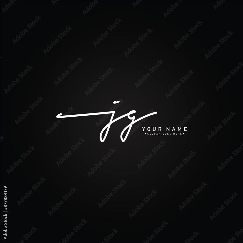 Initial Letter JG Vector Logo Template in handwritten Signature Style ...
