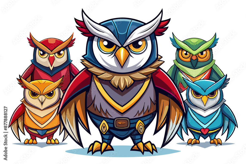 Set of owl mascot vectors design, Owl Vector, Owl Tattoo, Owl ...